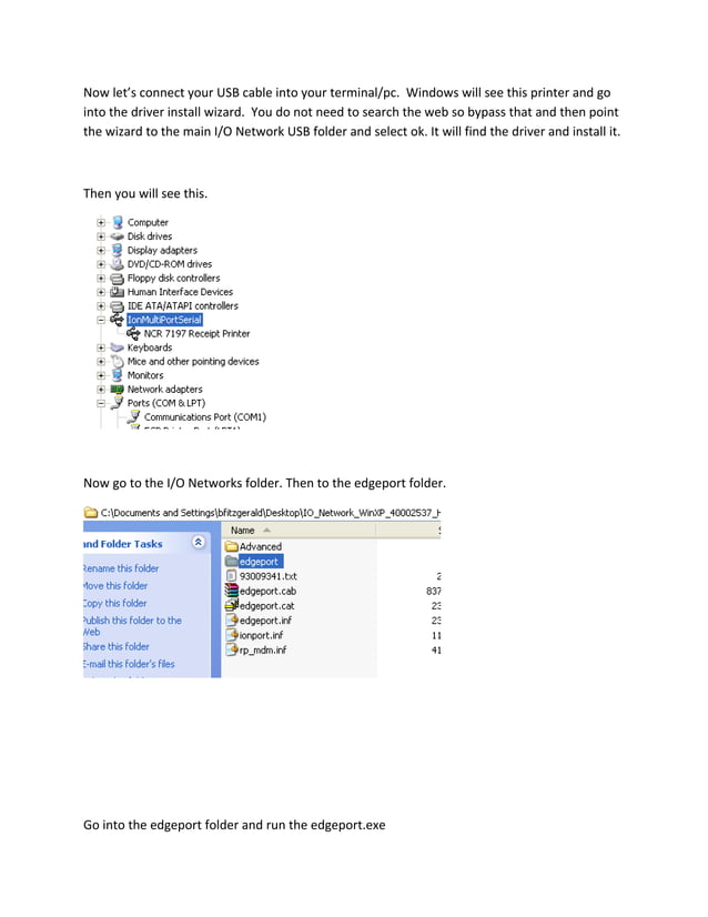Setting up ncr 7197 usb for use with opos | DOC
