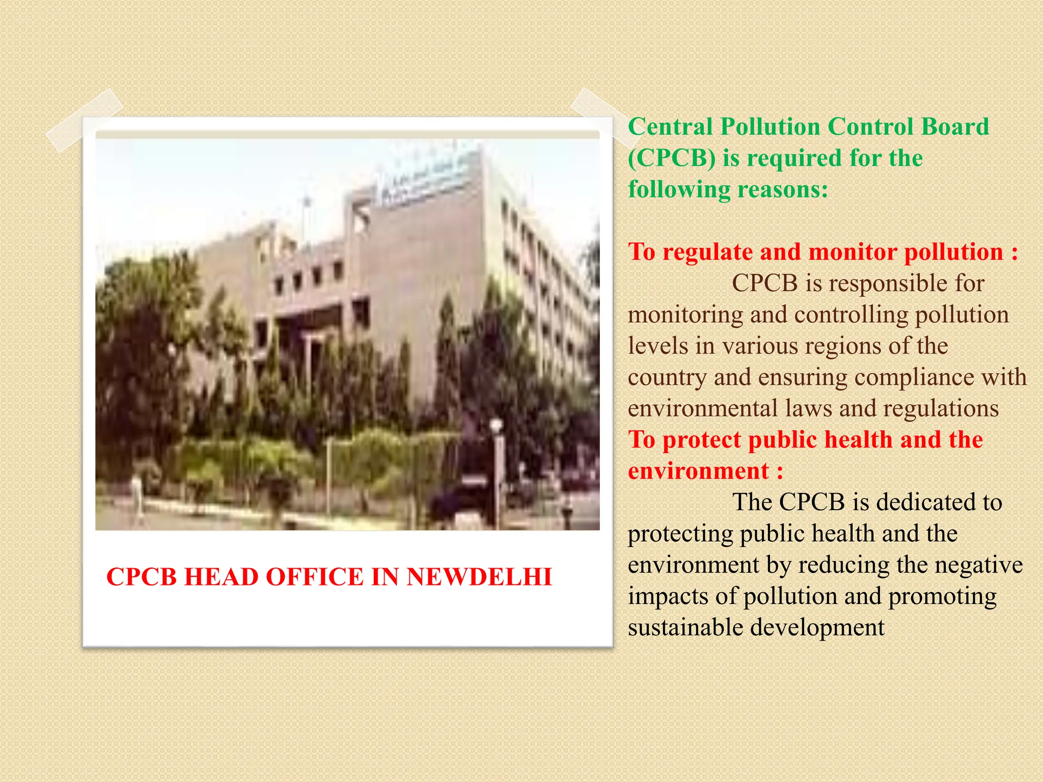 central board for the prevention and control of air pollution | PPT