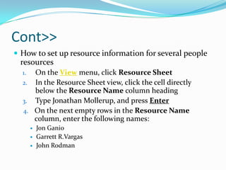Setting up resources | PPT