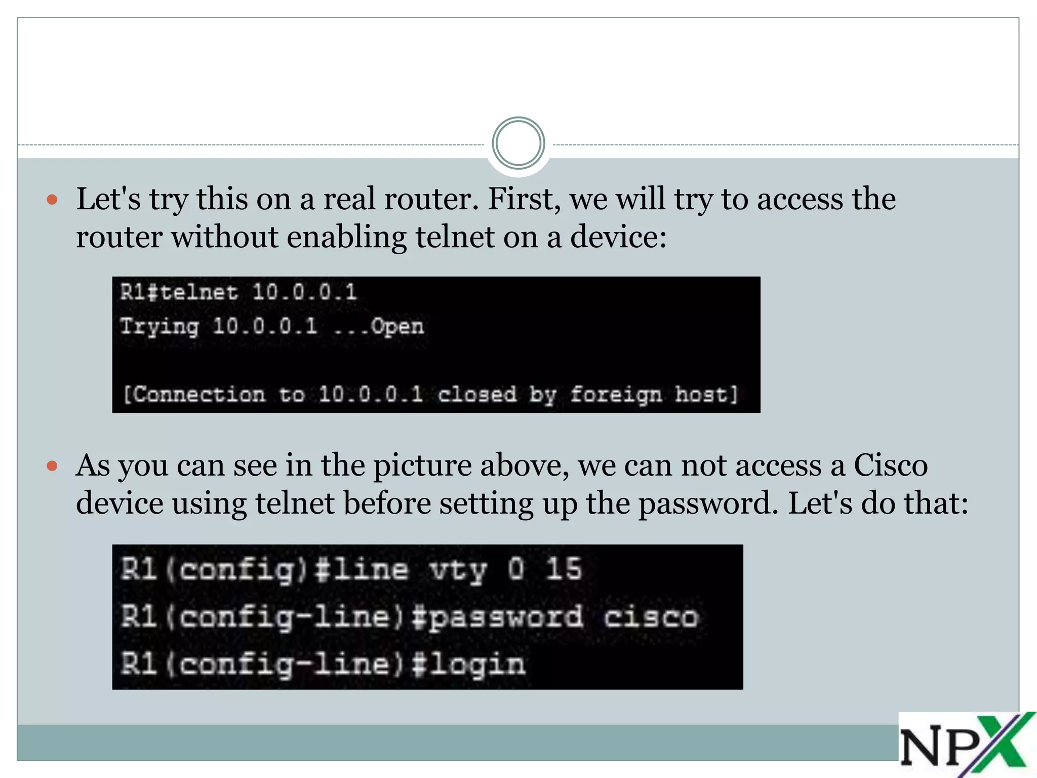 Setting up telnet | PPT