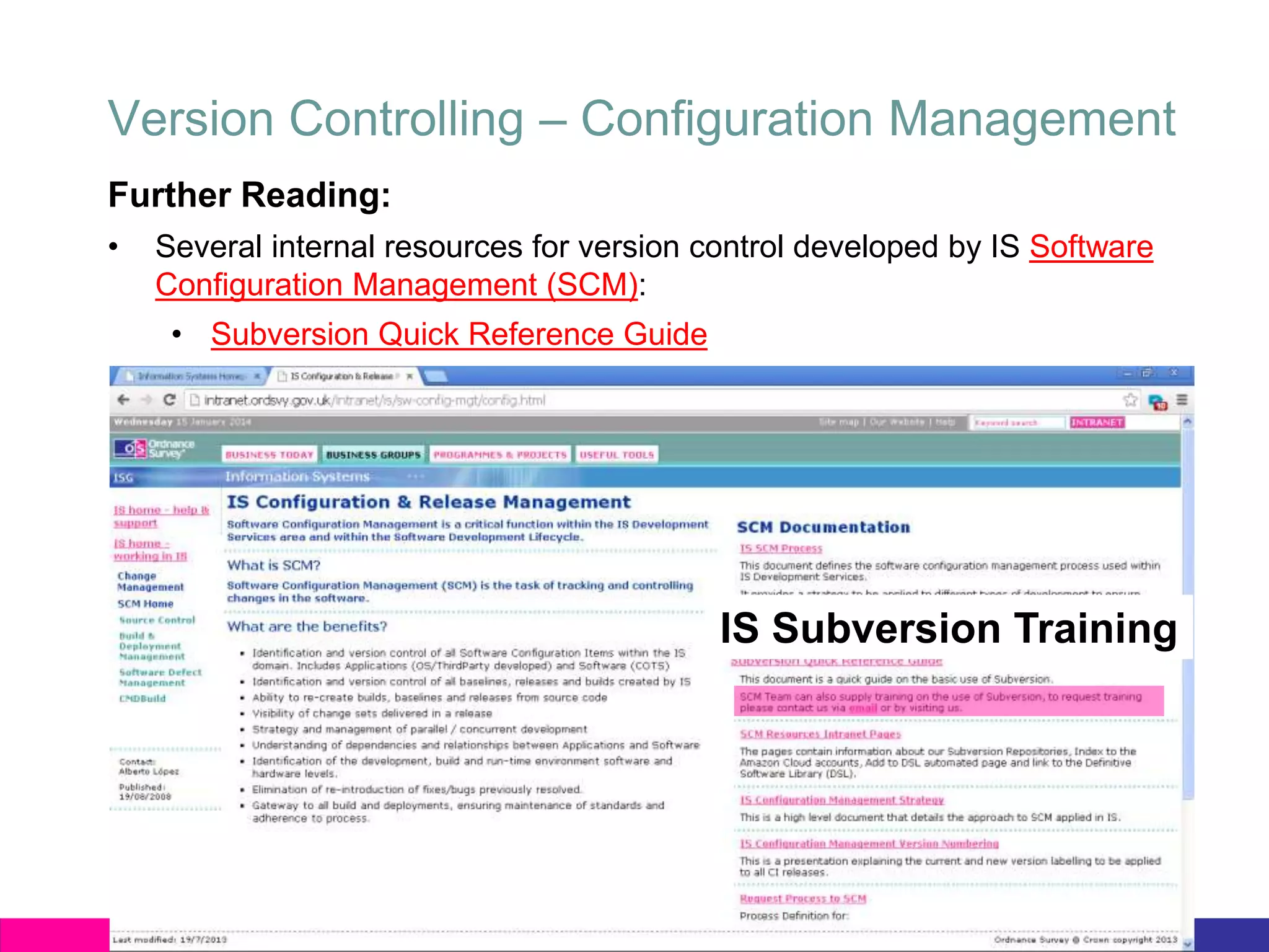 Using the Corporate Geographic Data Model with Subversion | PPT