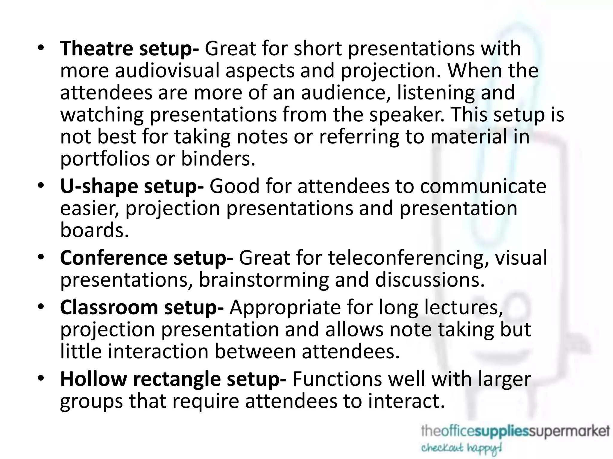 Setting up the perfect conference room | PPTX