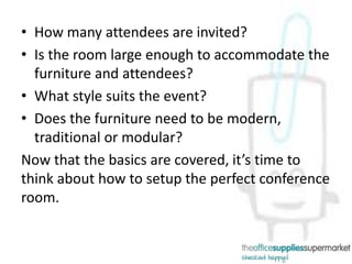 Setting up the perfect conference room | PPTX