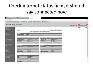 Setting up wifi modem cum router(belkin) | PDF | Computer Networking ...