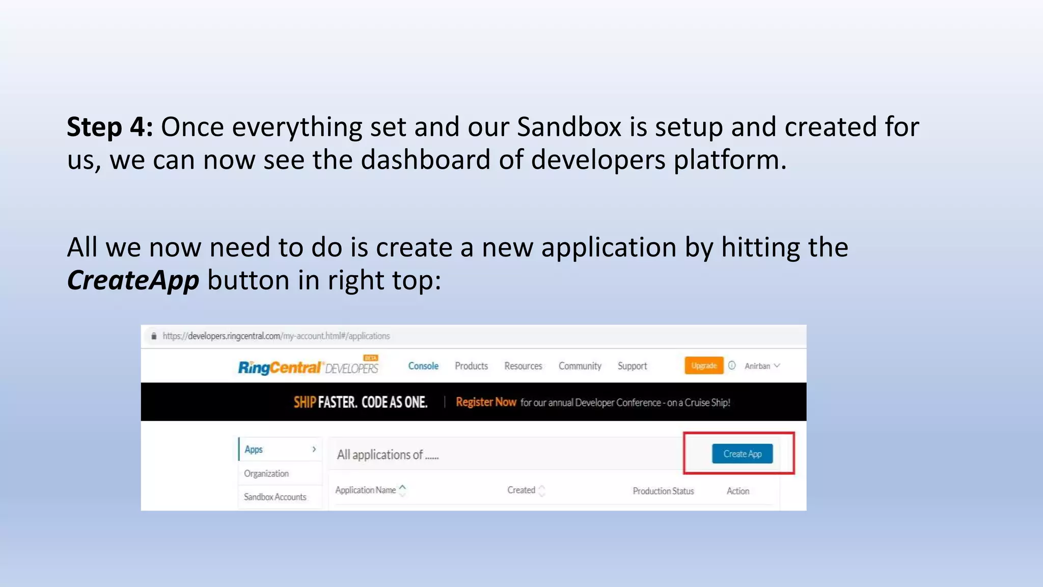 Setting up your ring central sandbox in steps | PPTX