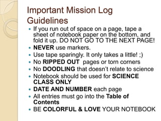 Setting up your science notebook | PPT | Education