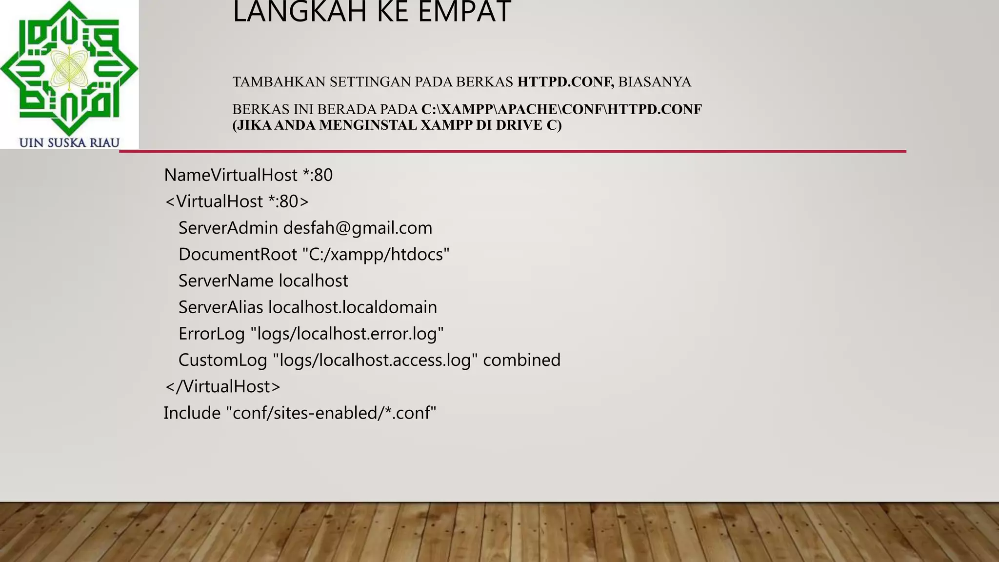 Setting virtual host dengan apache (xampp) | PPT