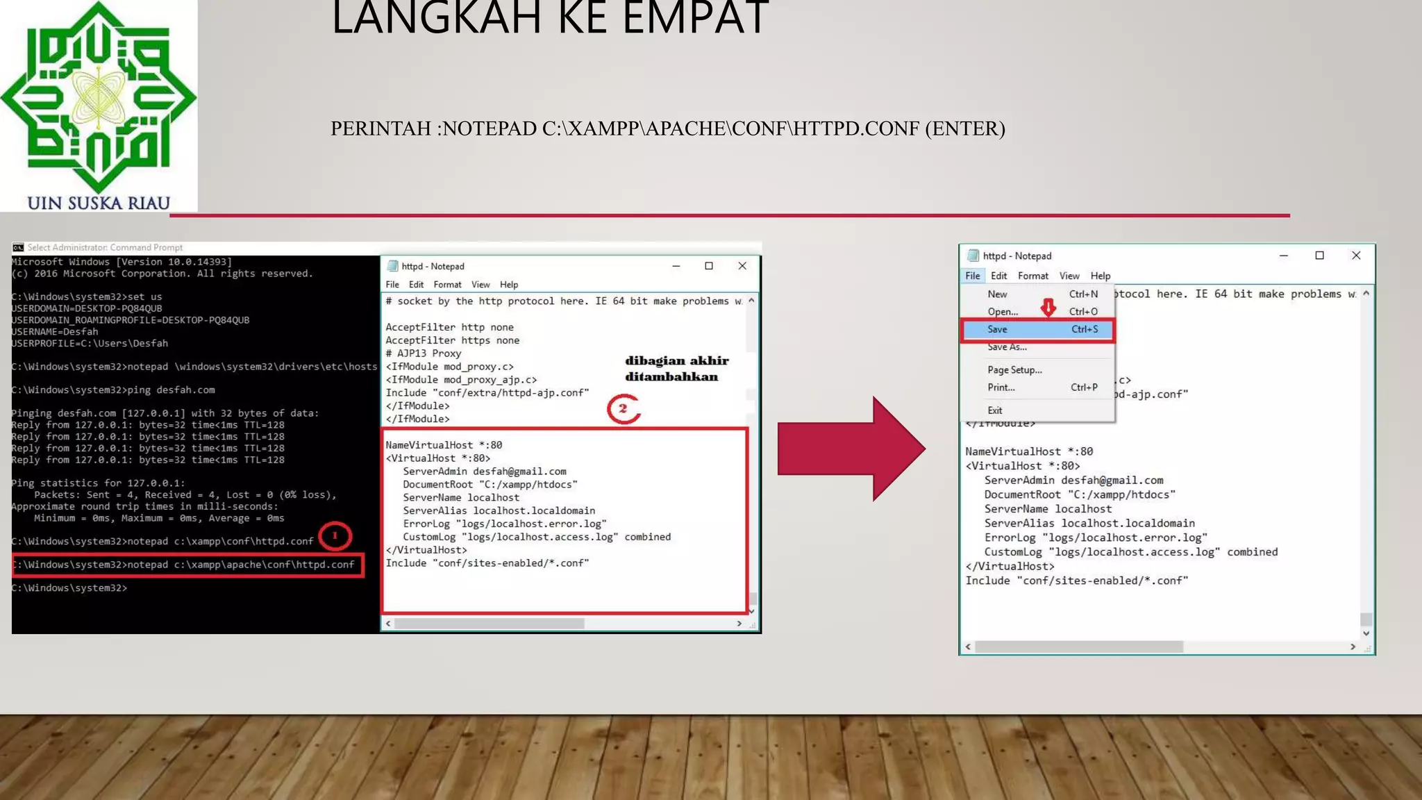 Setting virtual host dengan apache (xampp) | PPT
