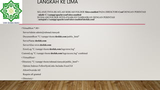 Setting virtual host dengan apache (xampp) | PPT