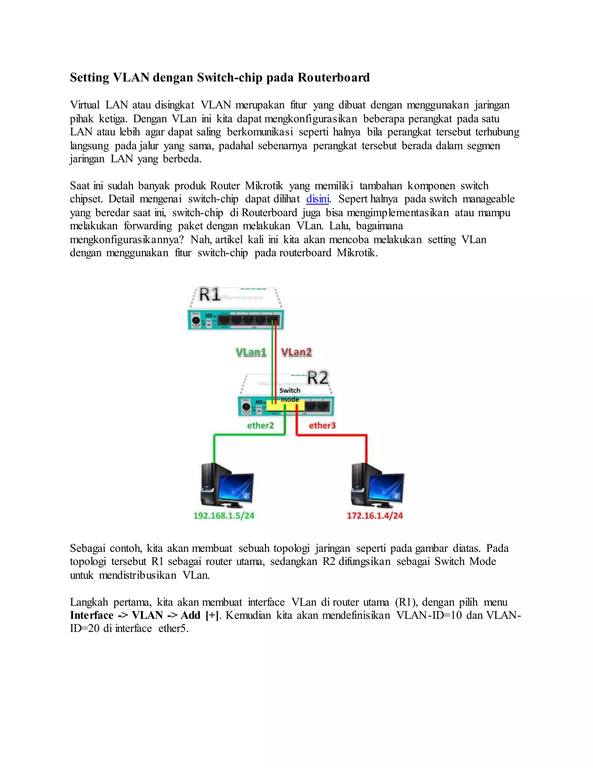 Setting vlan dengan switch | PDF