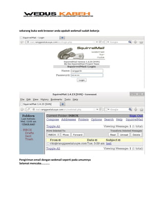 konfigurasi web server, dns server , dhcp server, ftp server , mail server dan webmail server ...