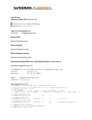 konfigurasi web server, dns server , dhcp server, ftp server , mail server dan webmail server ...