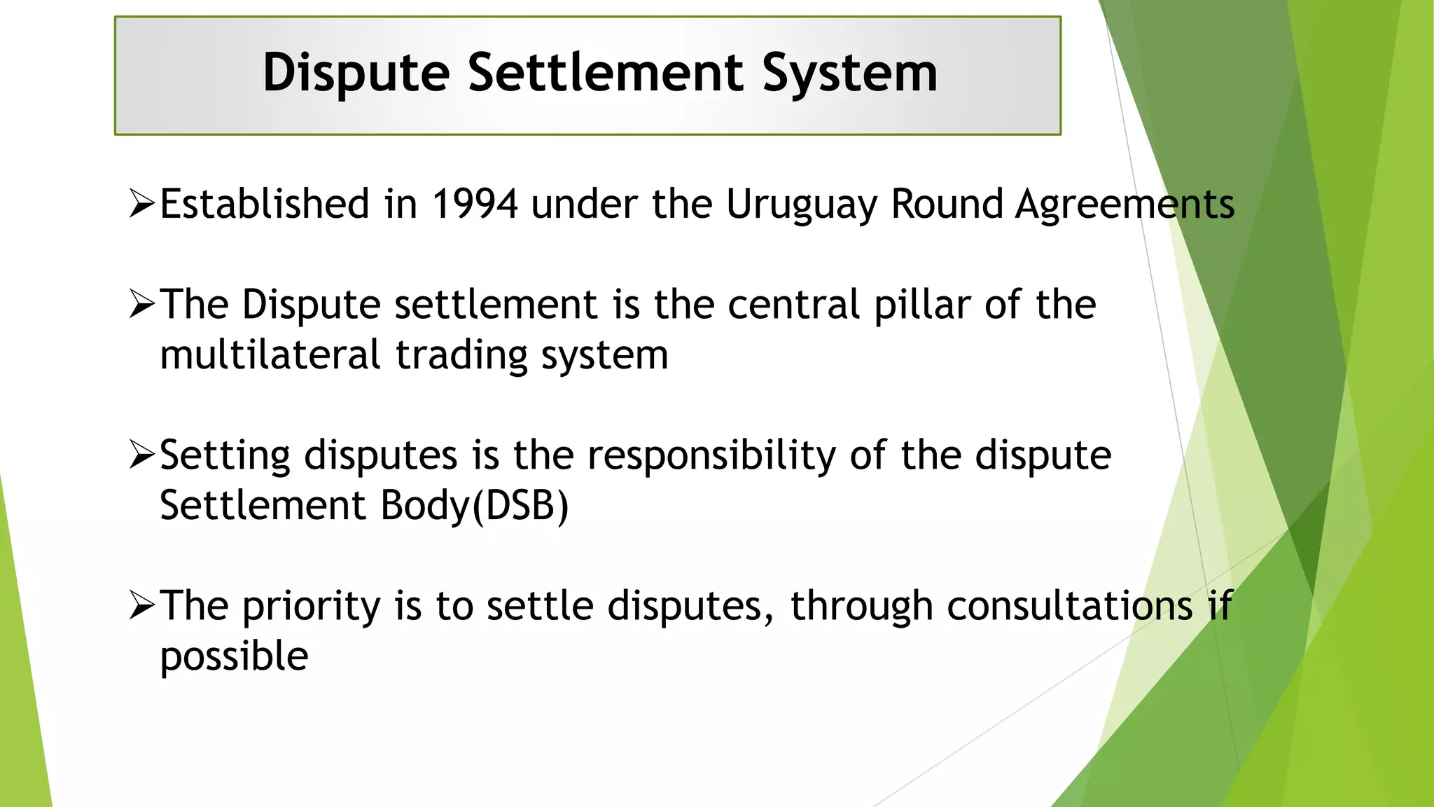 dispute settlement in WTO | PPTX
