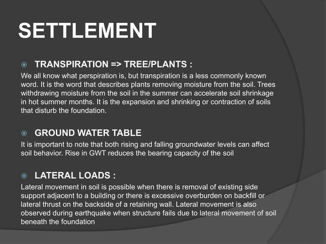 Settlement of soil/foundation | PPTX | Civil Engineering Industry ...