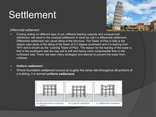 Settlement of soil/foundation | PPTX