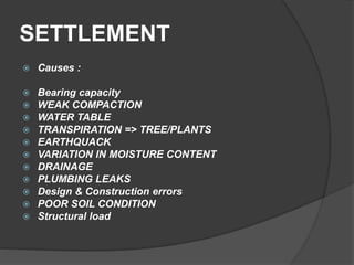 Settlement of soil/foundation | PPTX