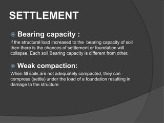Settlement of soil/foundation | PPTX