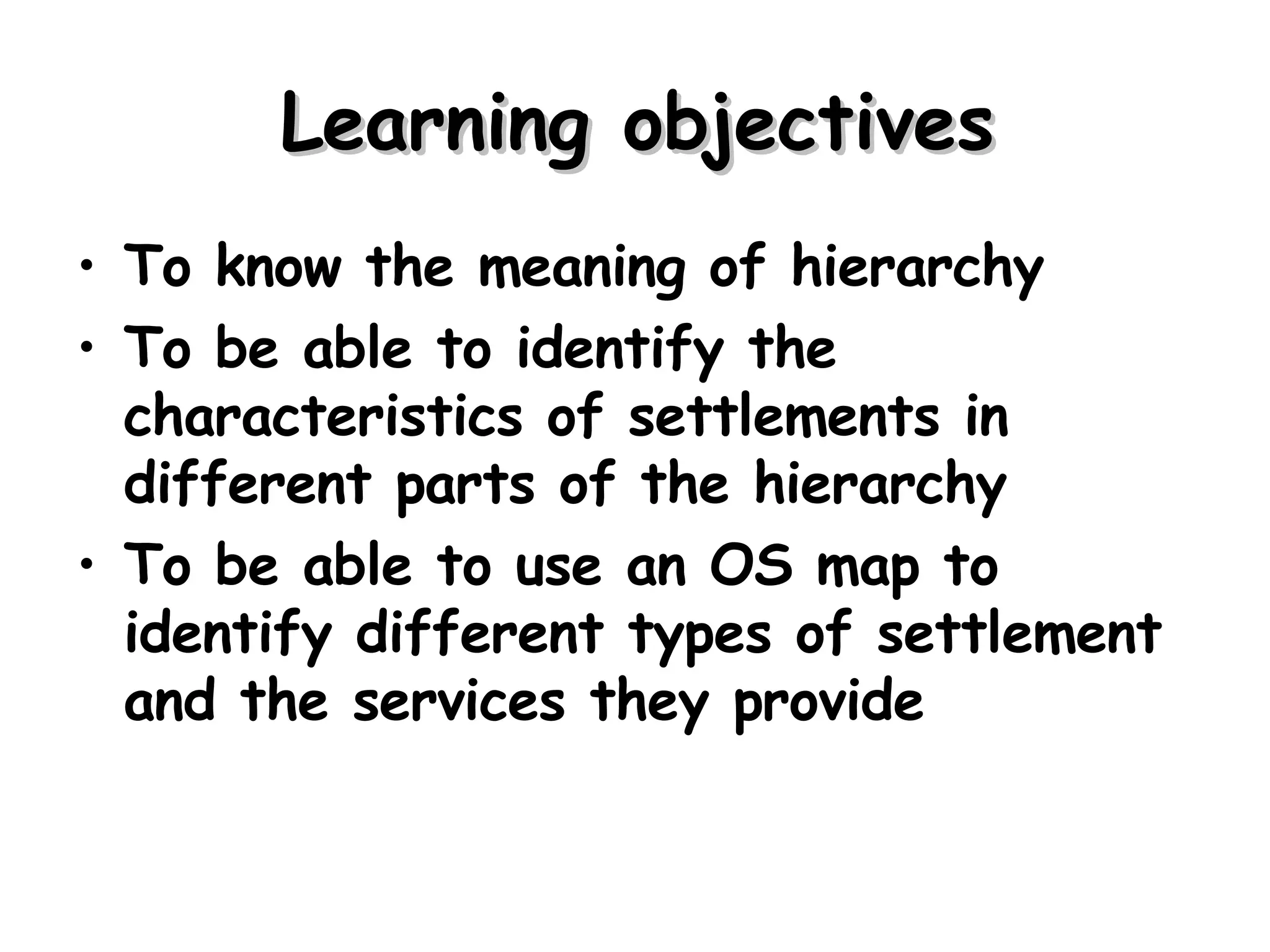 Settlement Hierarchy Tasks | PPT Settlement Hierarchy Tasks | PPT