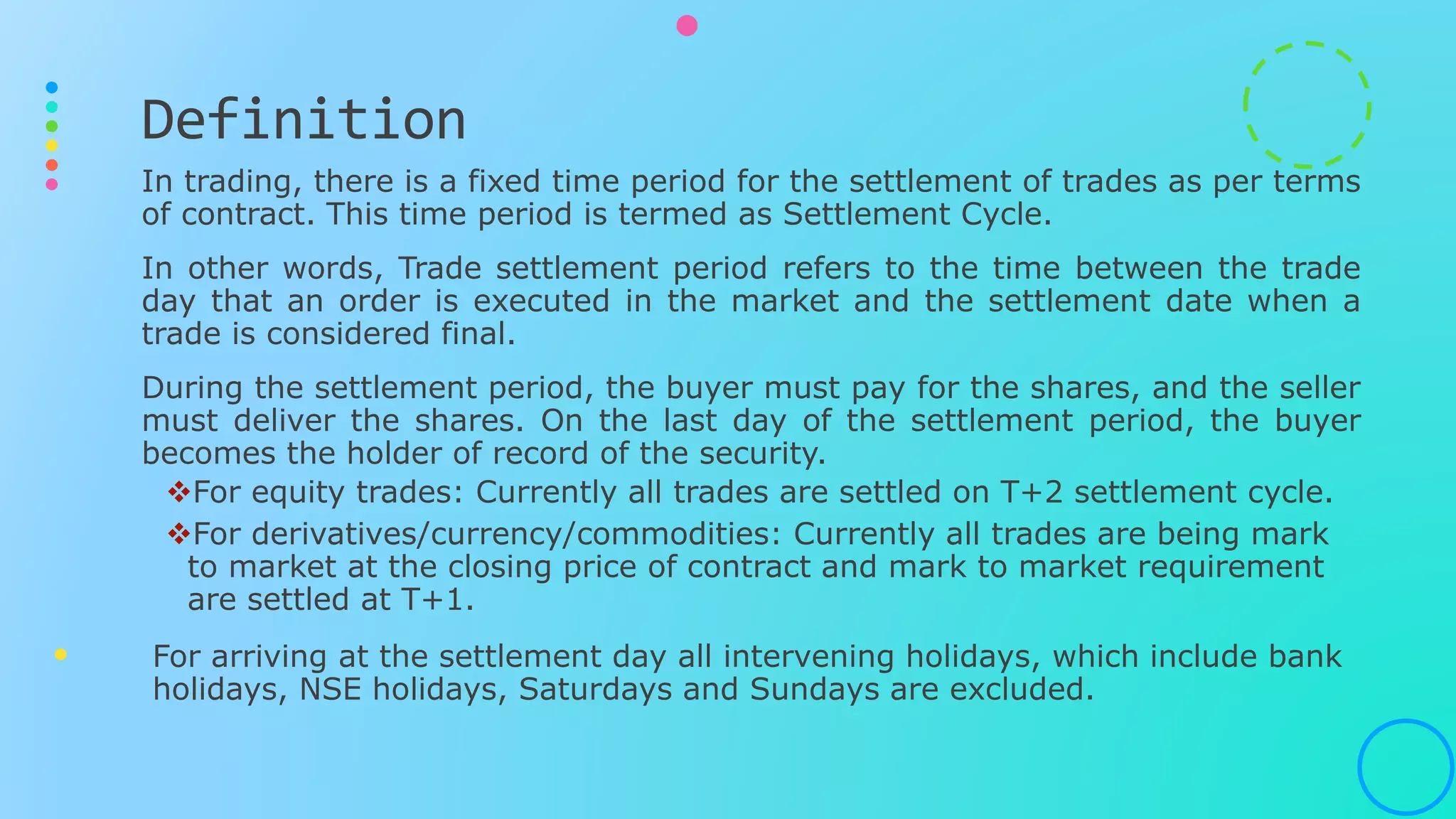 Settlement Cycle | PPT