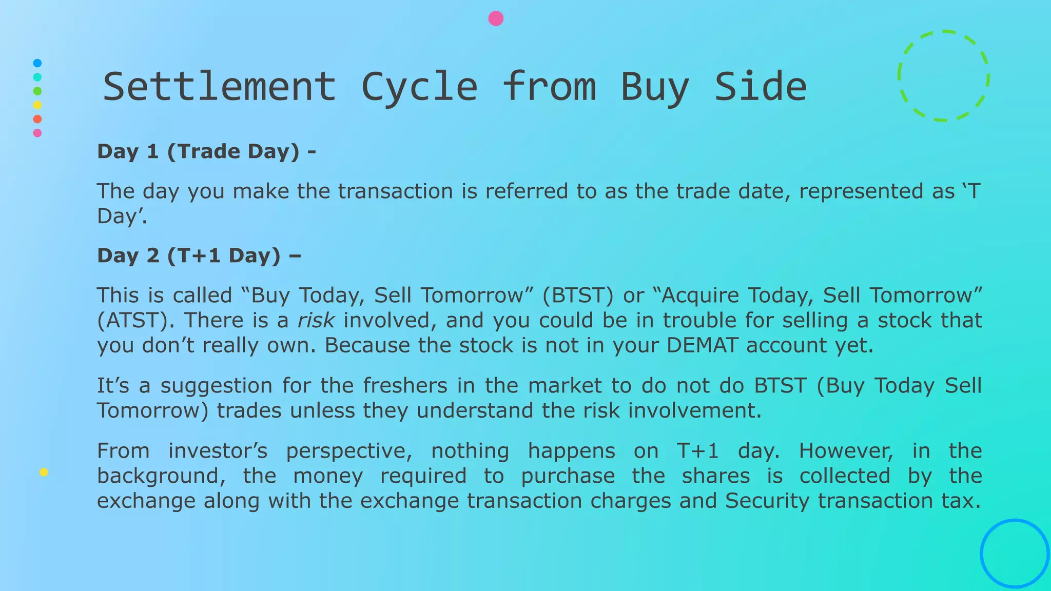 Settlement Cycle | PPT