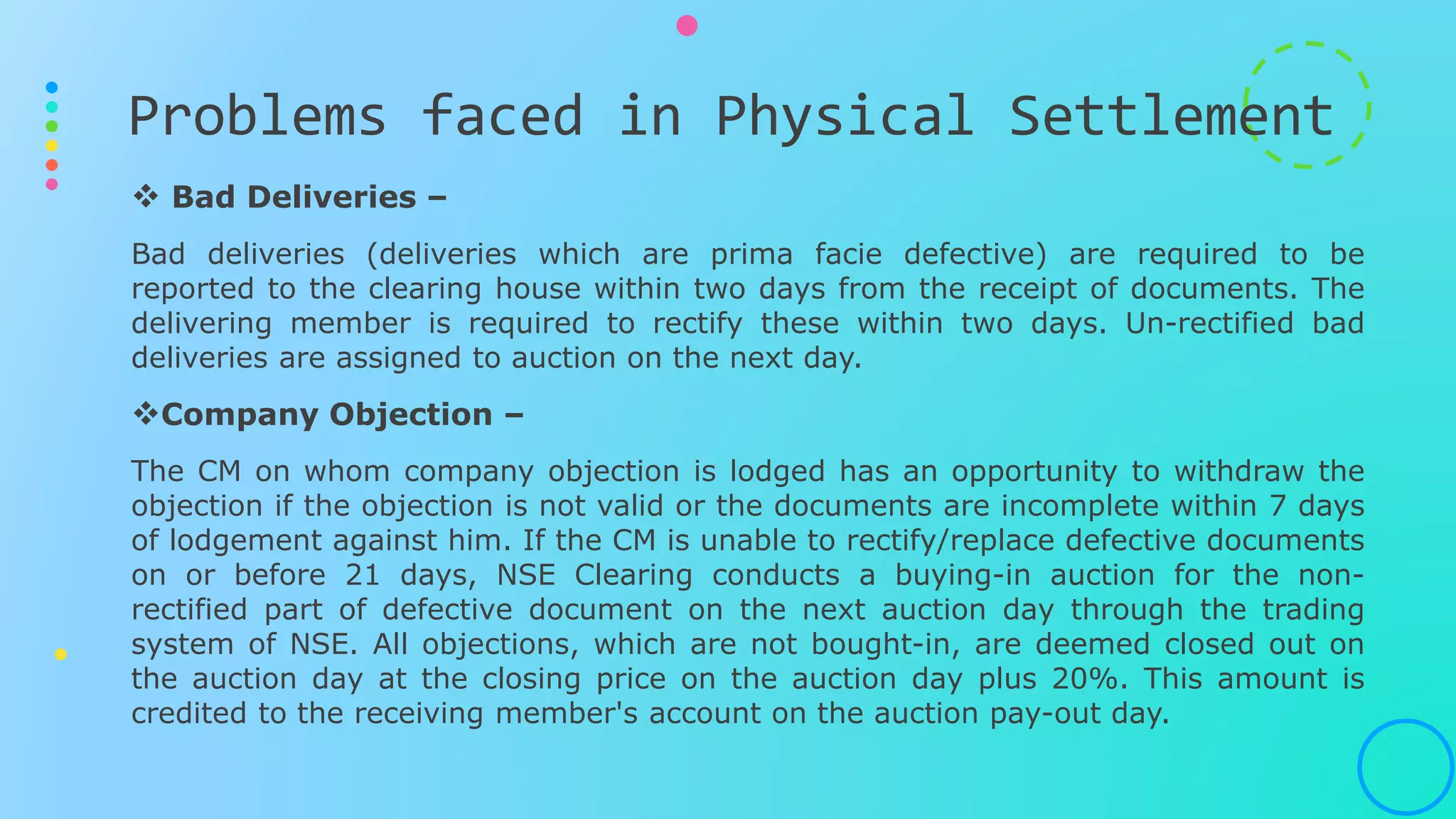 Settlement Cycle | PPT