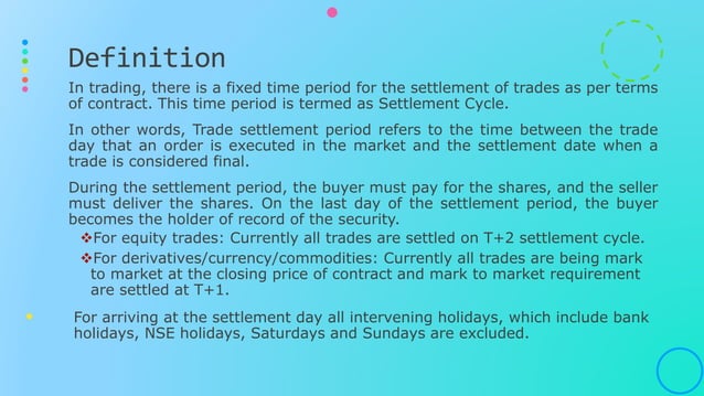 Settlement Cycle | PPT