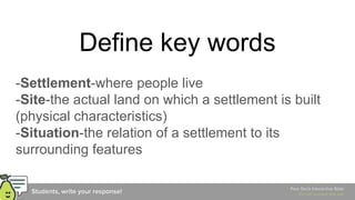 SETTLEMENT_ Function, Hierarchy.pptx Site & Situation | PPTX