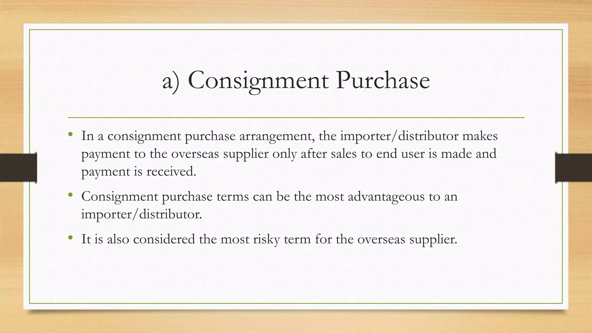 Settlement of import trade transactions | PPTX