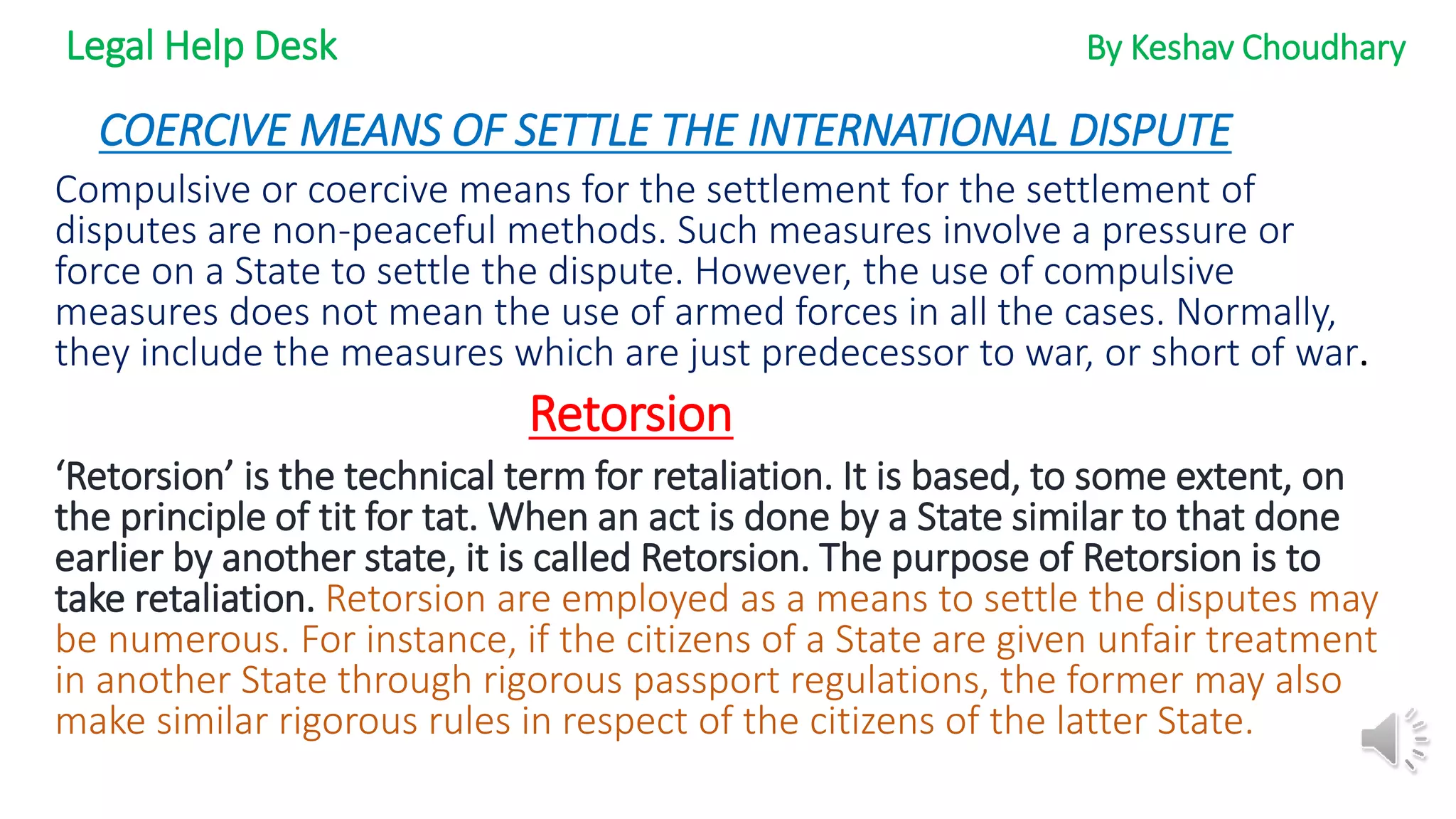 Settlement of International Dispute | PPTX