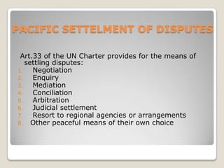 Settlement of international disputes | PPTX