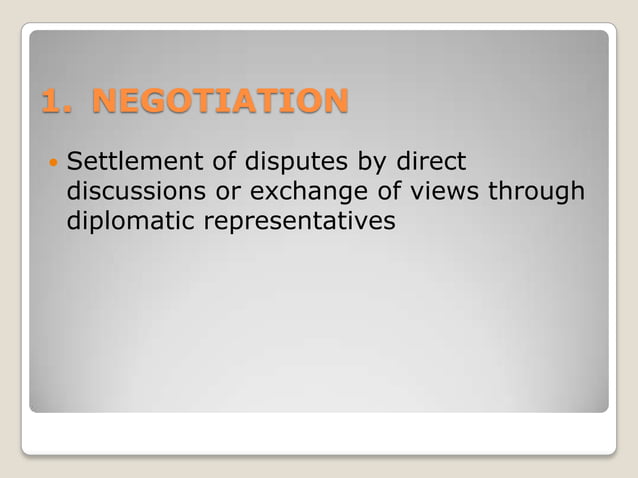 Settlement of international disputes | PPTX | Law