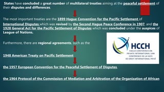 Settlement of international disputes (International Law) Amicable(Rajat ...