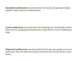 Settlements Pattern Geography Secondary Level | PPTX