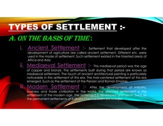 SETTLEMENT GEOGRAPHY,THERE TYPES AND ABOUT THAT. | PDF