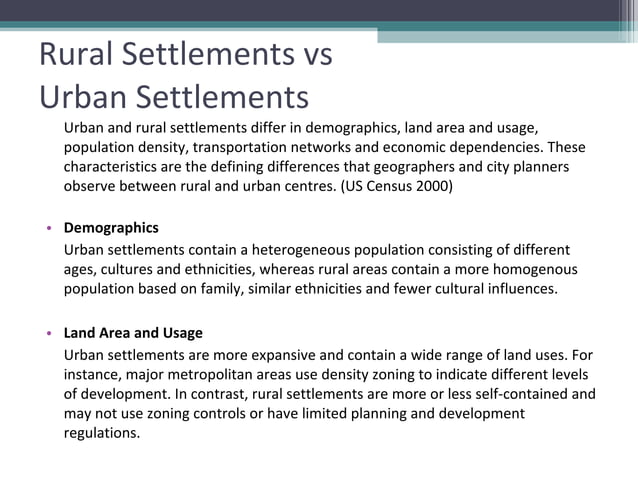 Urban Planning and Settlements | PPT
