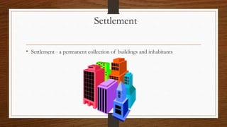 Settlements | PPTX | Agriculture | Industries