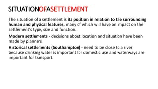 GEOGRAPHY AS CAMBRIDGE - SETTLEMENTS INTRODUCTION | PPTX