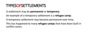 GEOGRAPHY AS CAMBRIDGE - SETTLEMENTS INTRODUCTION | PPTX