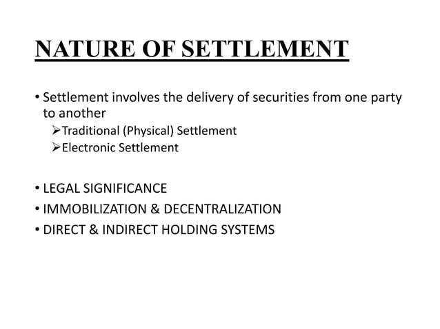 Payment and Settlement Systems(SWIFT,NEFT and Securities Cycle) | PPTX