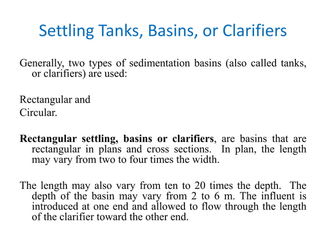 SETTLING TANKS PPT.ppt | Geology | Science