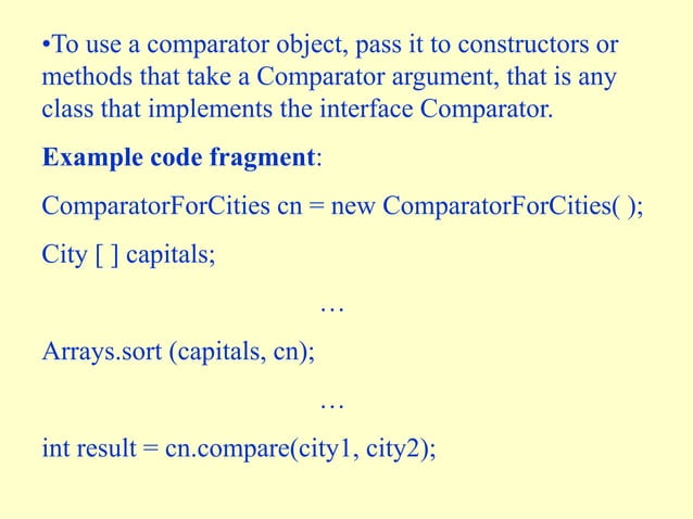Settreesetetc Comparison In Java Collectionppt