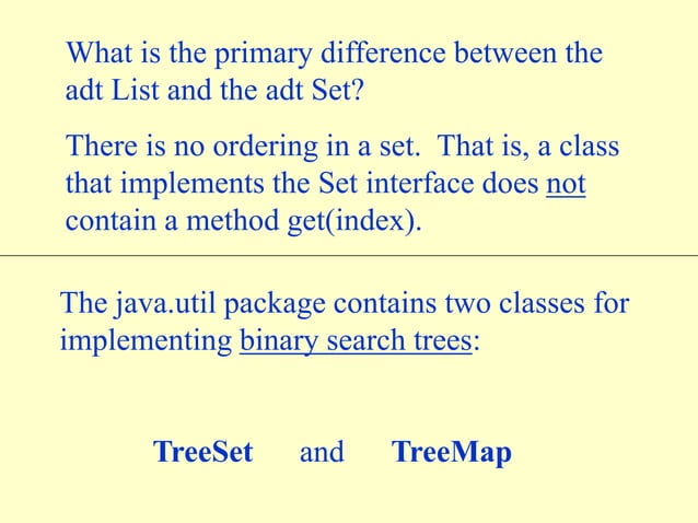 Set Treeset Etc Comparison In Java Collection Ppt