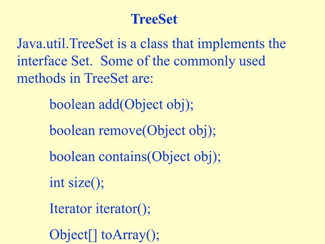 Set Treeset Etc Comparison In Java Collection Ppt