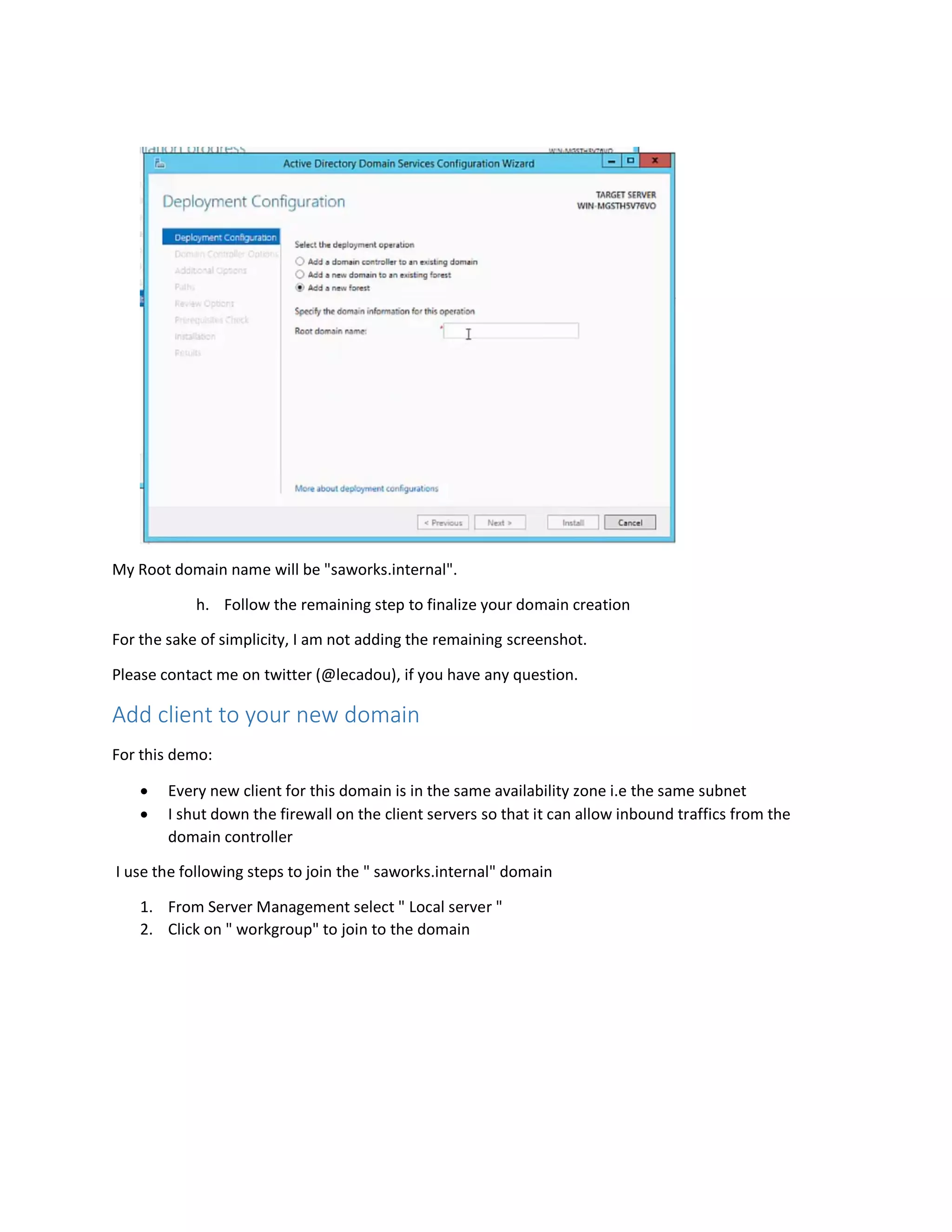 How to set up a Windows Domain on AWS | PDF