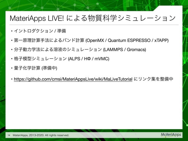MateriApps LIVE! の設定 | PDF