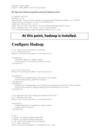 Setup and run hadoop distrubution file system example 2.2 | PDF