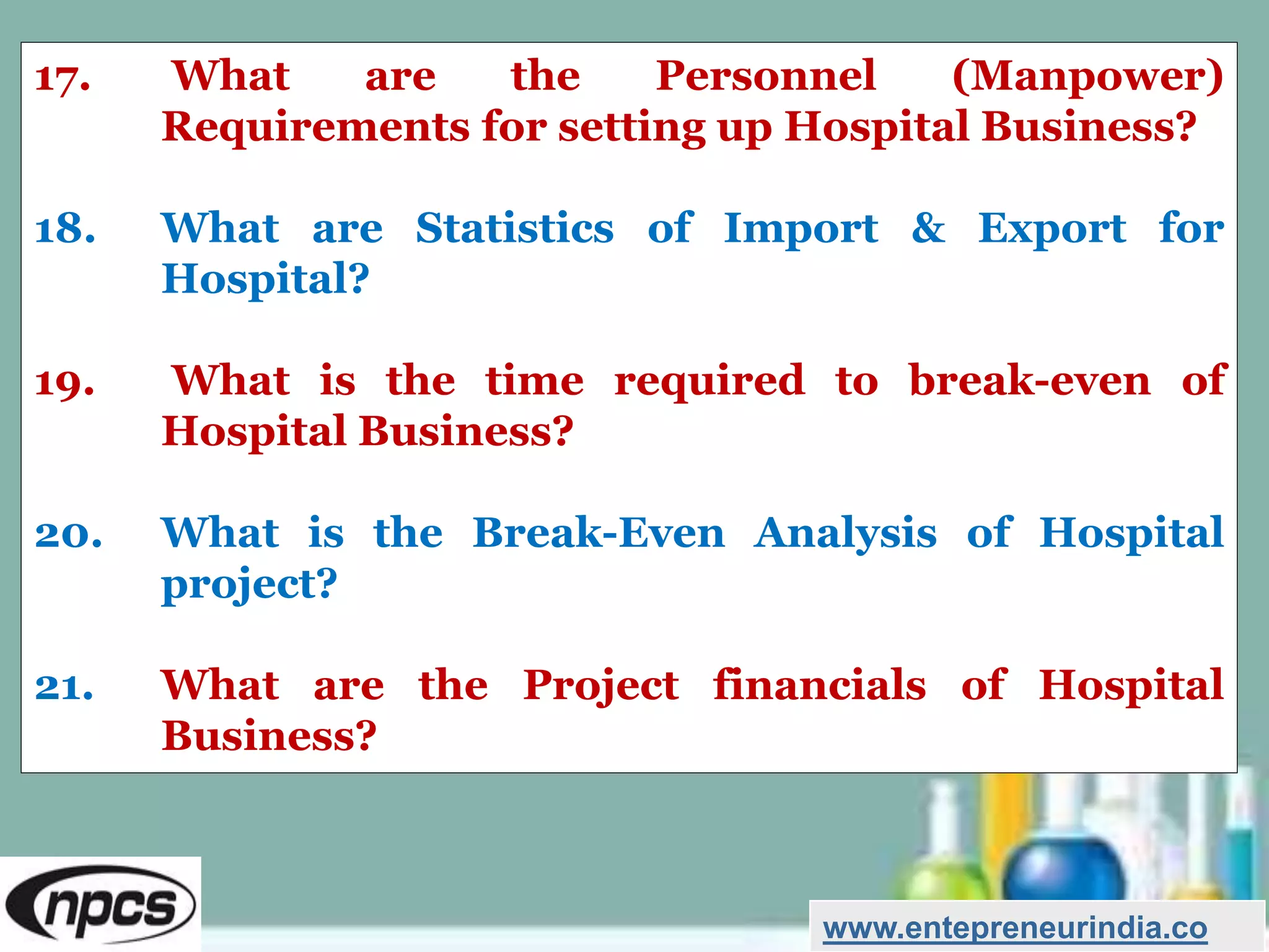 Setup a Private Hospital. Investment Opportunities in Healthcare Sector ...