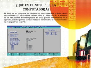 Setup de la computadora | PPTX