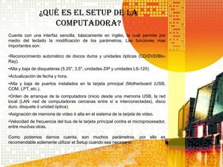 Setup de la computadora | PPTX