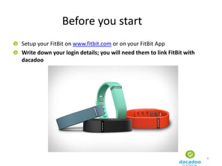 Setup Guide dacadoo and link to FitBit | PPTX